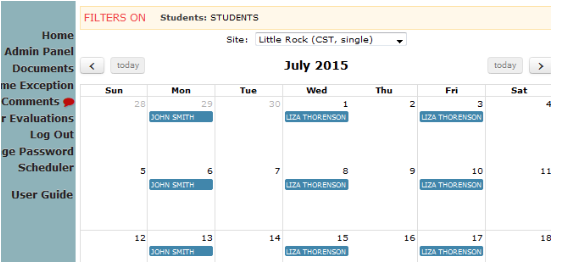 Scheduler Calendar View – Trajecsys Corporation