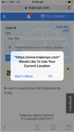 Using a smart device for clocking in/out – Trajecsys Corporation