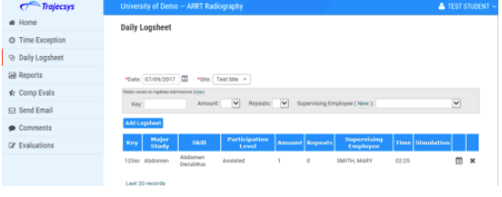 Daily Logsheet – Trajecsys Corporation