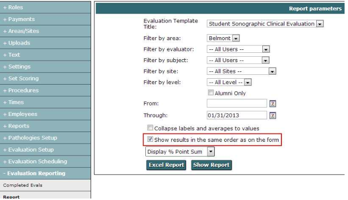 Linear Report Formatting for Evaluations – Trajecsys Corporation